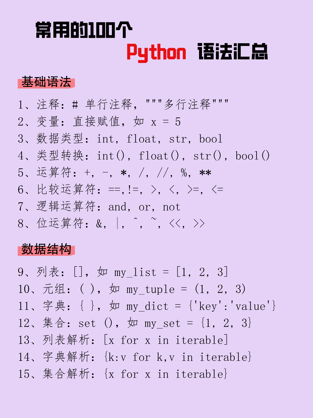 Python基本语法100条 · Programmers United Development Network